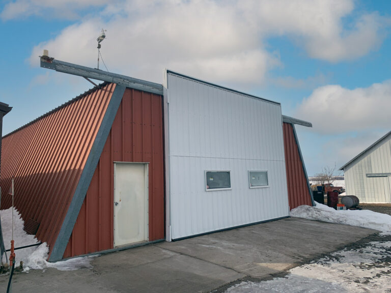 Slant Side Building Bi-Fold Retrofit - Midland Door Solutions